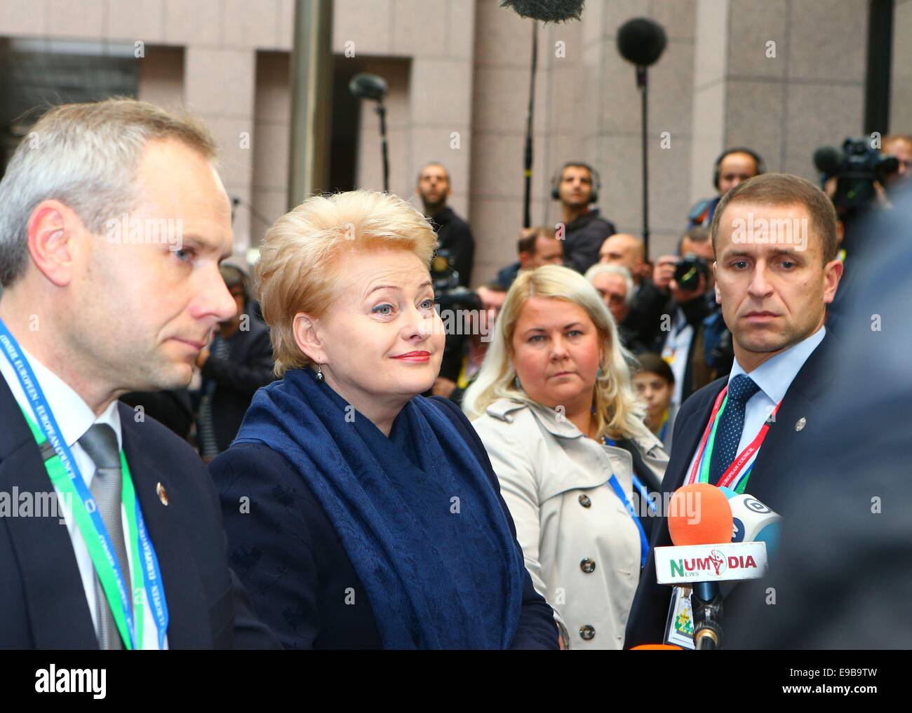 Brussels, Belgium. 23rd Oct, 2014. Lithuanian President Dalia ...