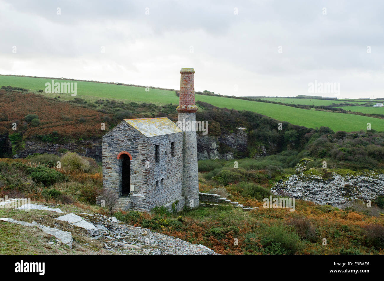 A restored Engine house at the Prince of Wales slate quarry near ...