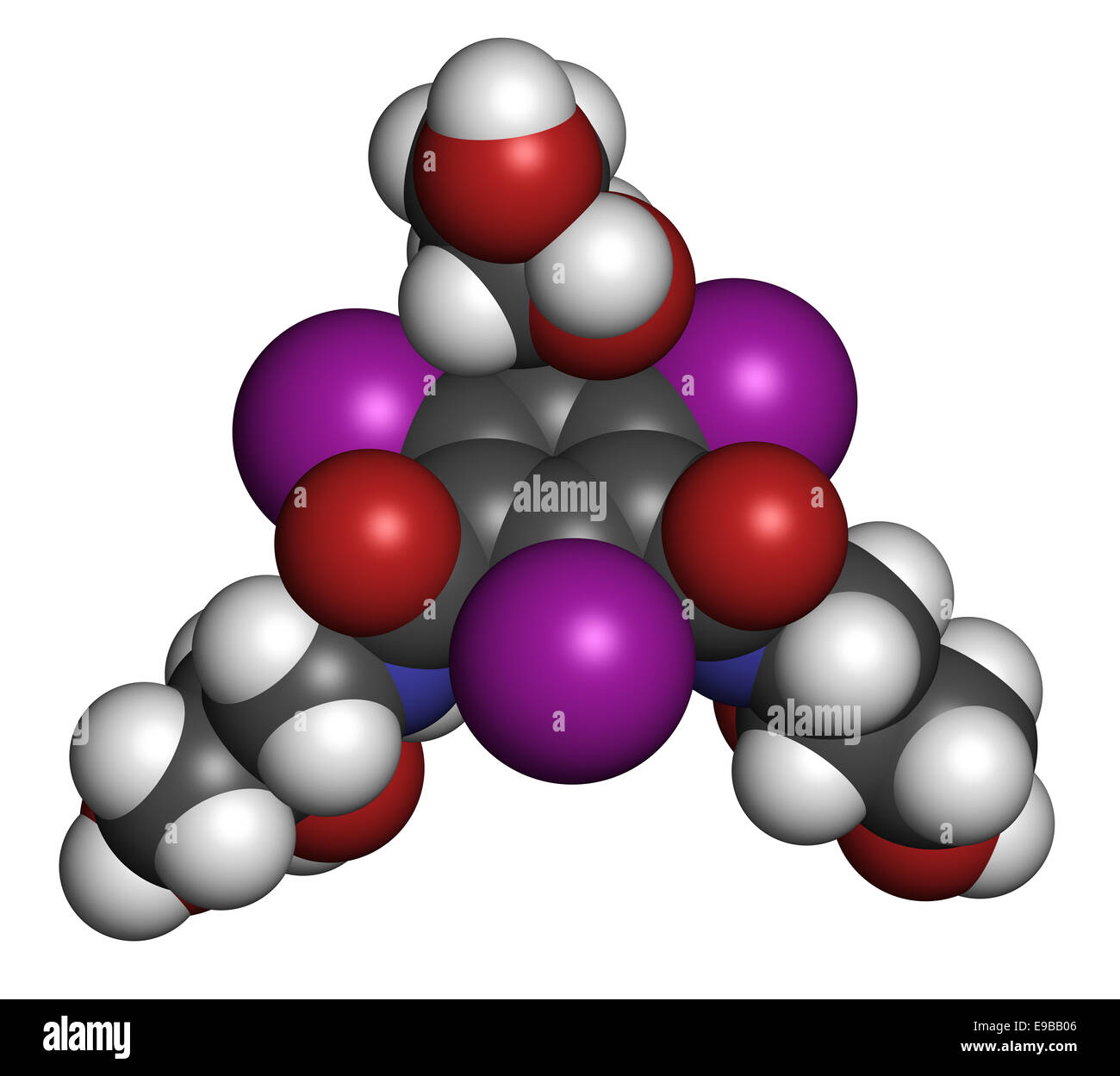 Iohexol contrast agent molecule. Used in coronary angiography ...