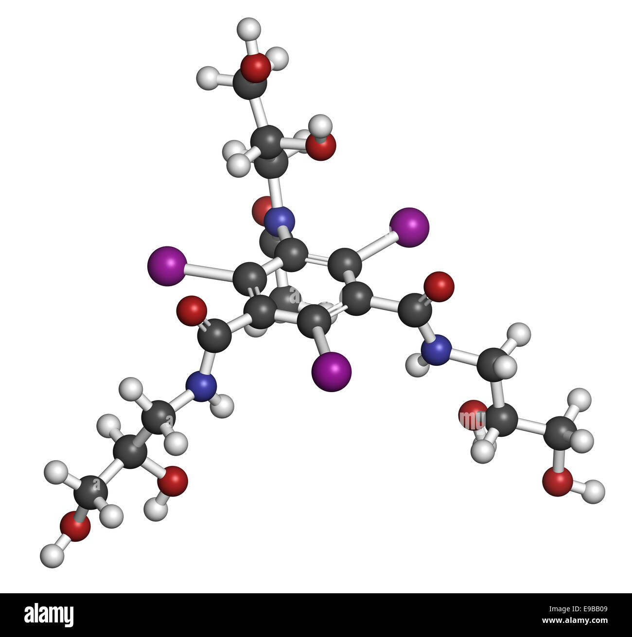 Iohexol contrast agent molecule. Used in coronary angiography ...