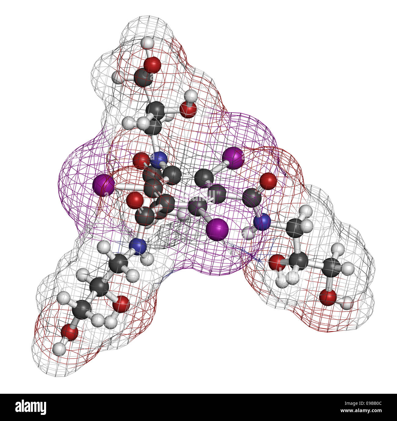 Iohexol contrast agent molecule. Used in coronary angiography ...