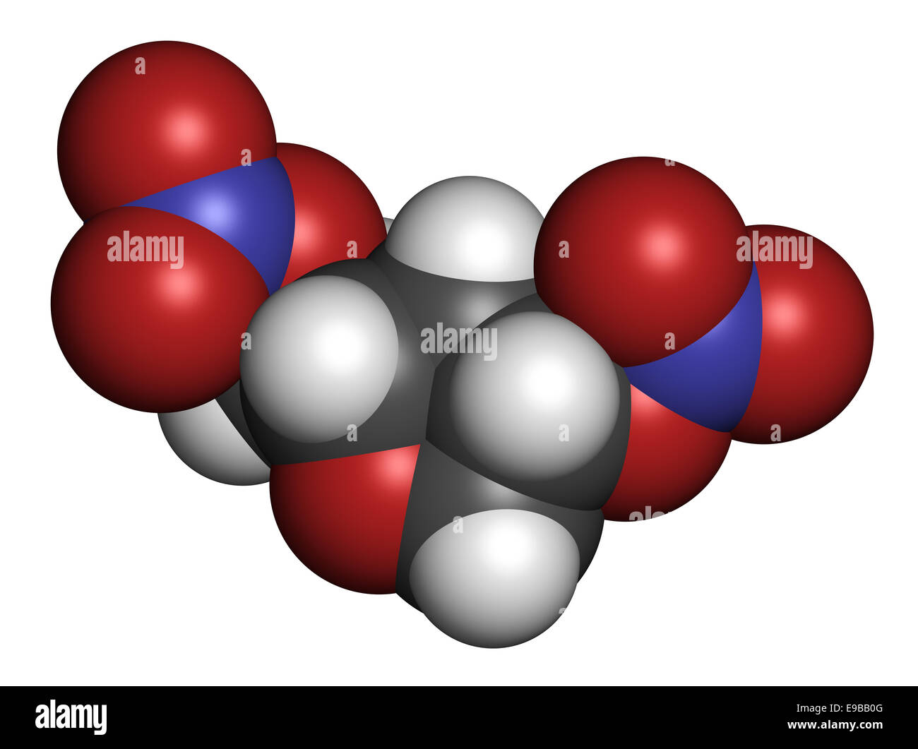 Isosorbide dinitrate (ISDN) vasodilator drug molecule. Used in ...