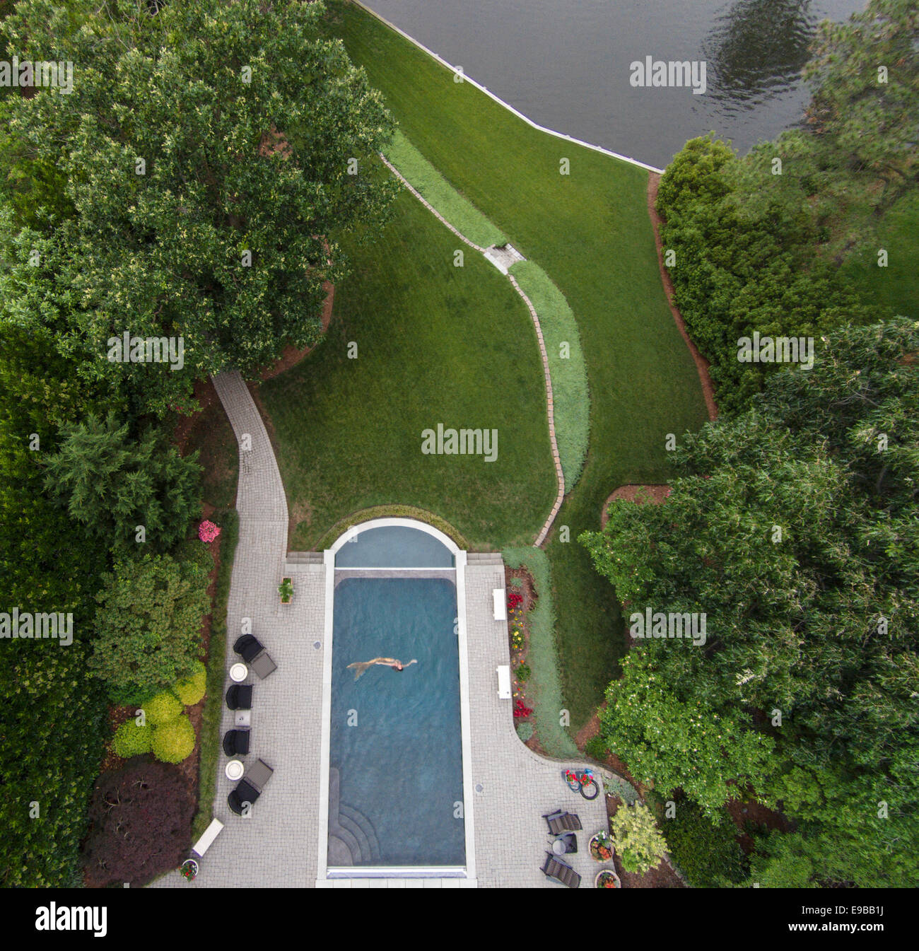 Water in swimming pool aerial High Resolution Stock Photography and ...