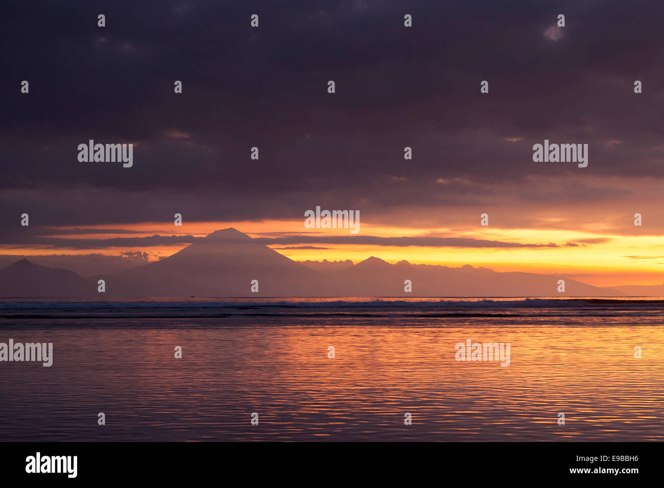 Bali island sunset, sea view from "Gili Trawangan", "Gili Islands ...