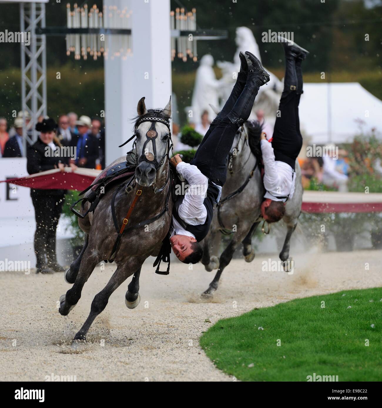 stunt horse riders performing at an outdoor event Stock Photo - Alamy