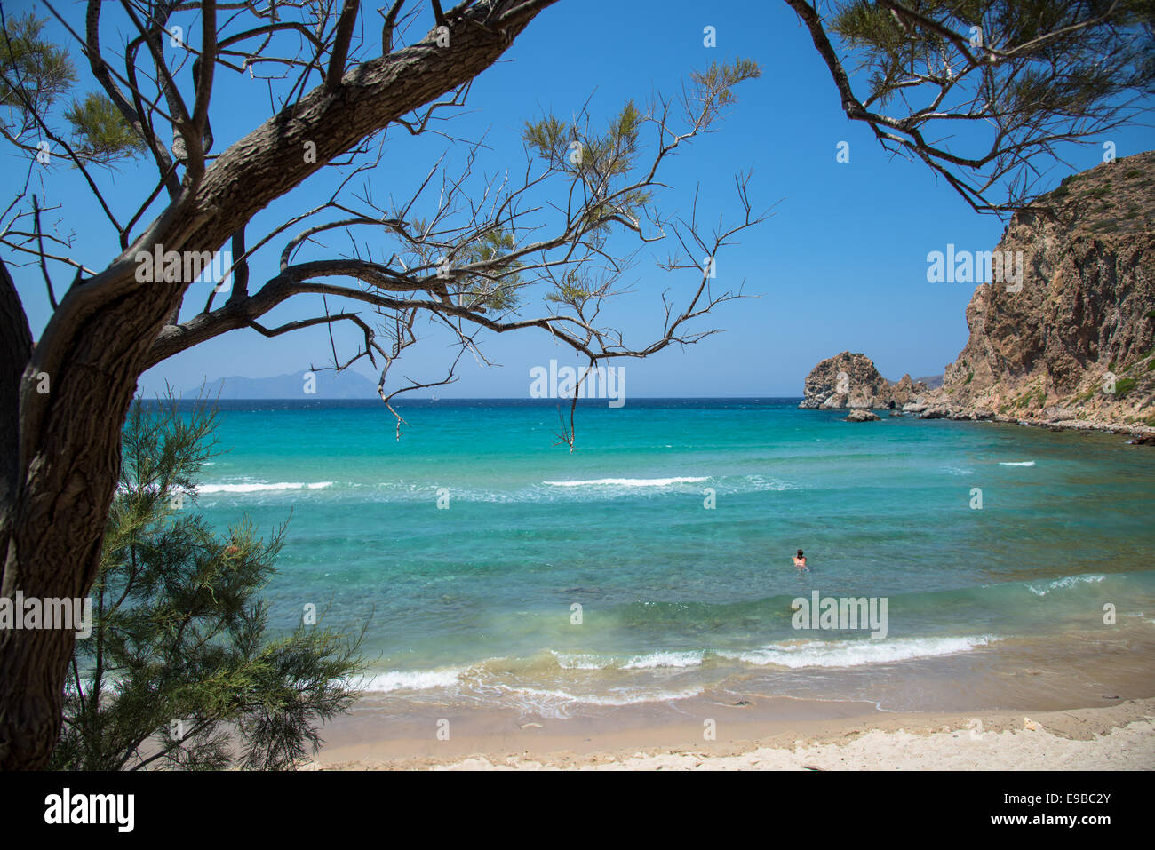 plathiena beach at milos in greece Stock Photo - Alamy