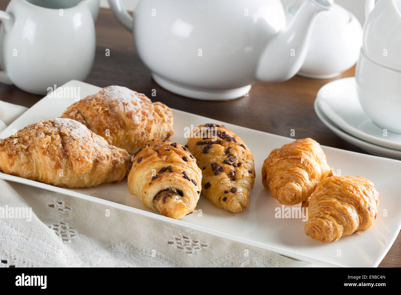 Croissants in plate hi-res stock photography and images - Alamy