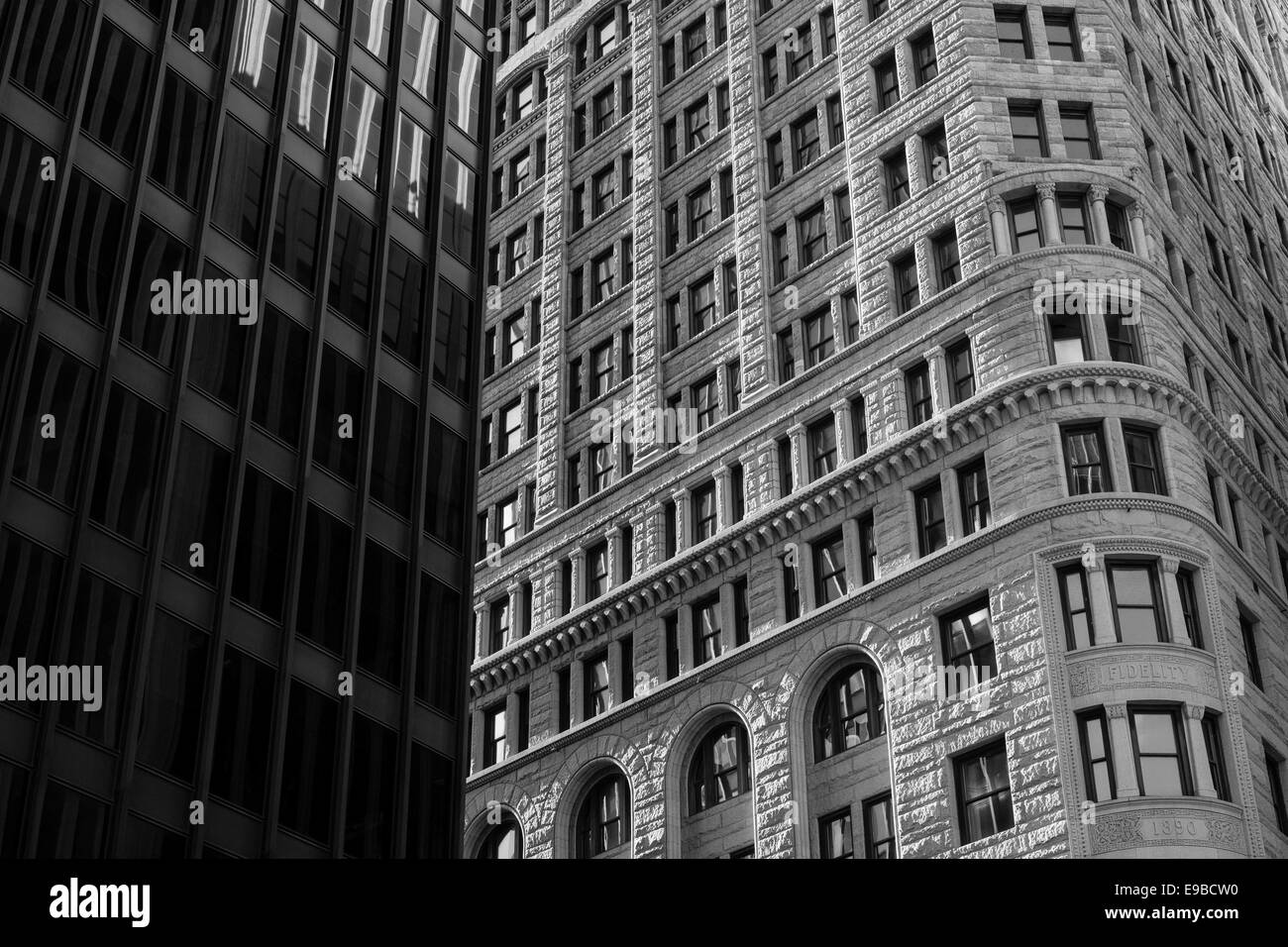 Old and new juxtaposed Black and White Stock Photos & Images - Alamy