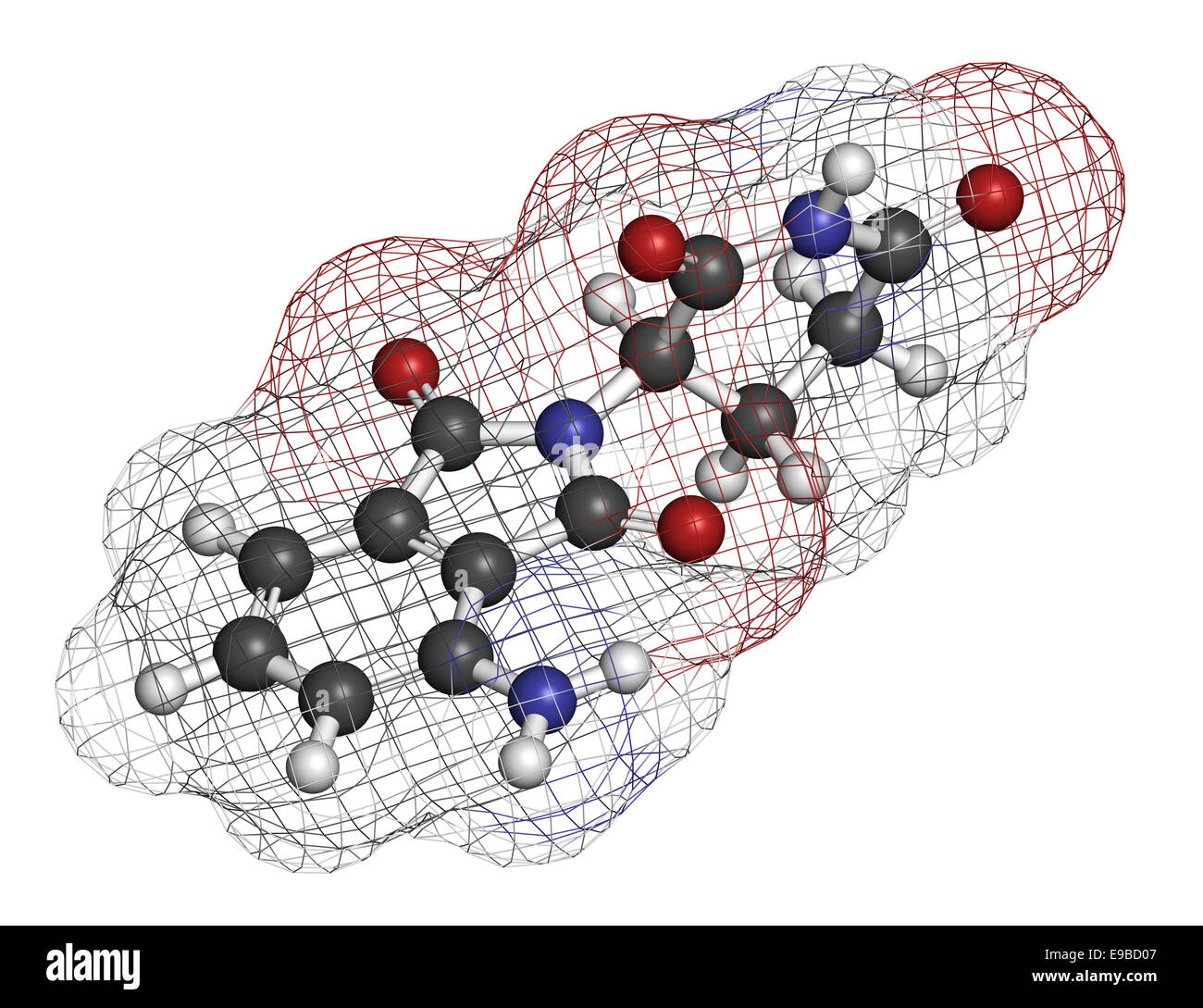 Pomalidomide multiple myeloma drug molecule. Related to thalidomide ...