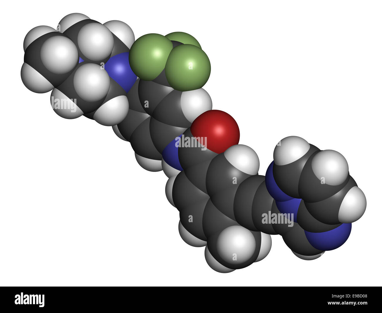 Ponatinib cancer drug molecule. Tyrosine kinase inhibitor used in ...
