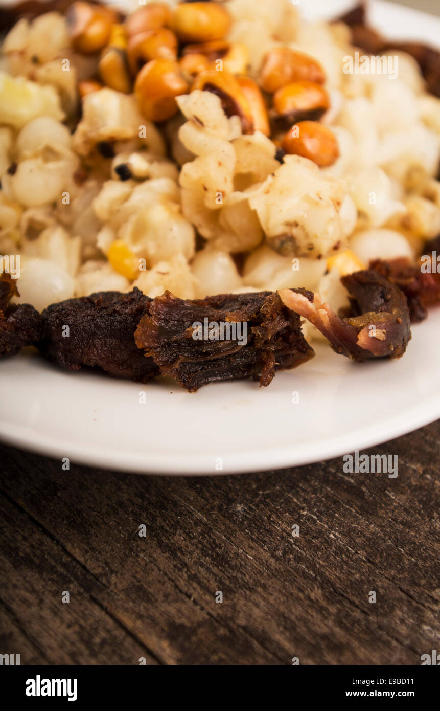 hominy and toasted corn nuts traditional ecuadorian food Stock Photo ...