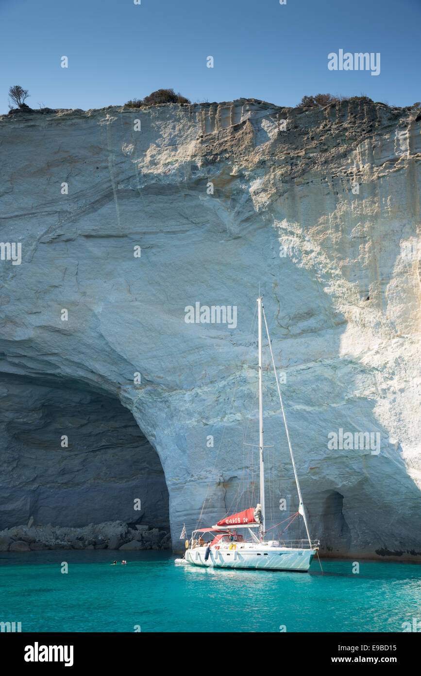 cliffs at kleftiko at milos cyclades greece Stock Photo - Alamy