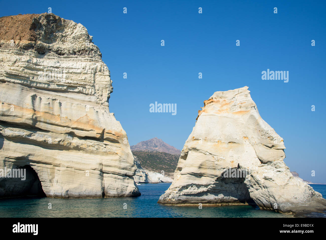 cliffs at kleftiko at milos cyclades greece Stock Photo - Alamy