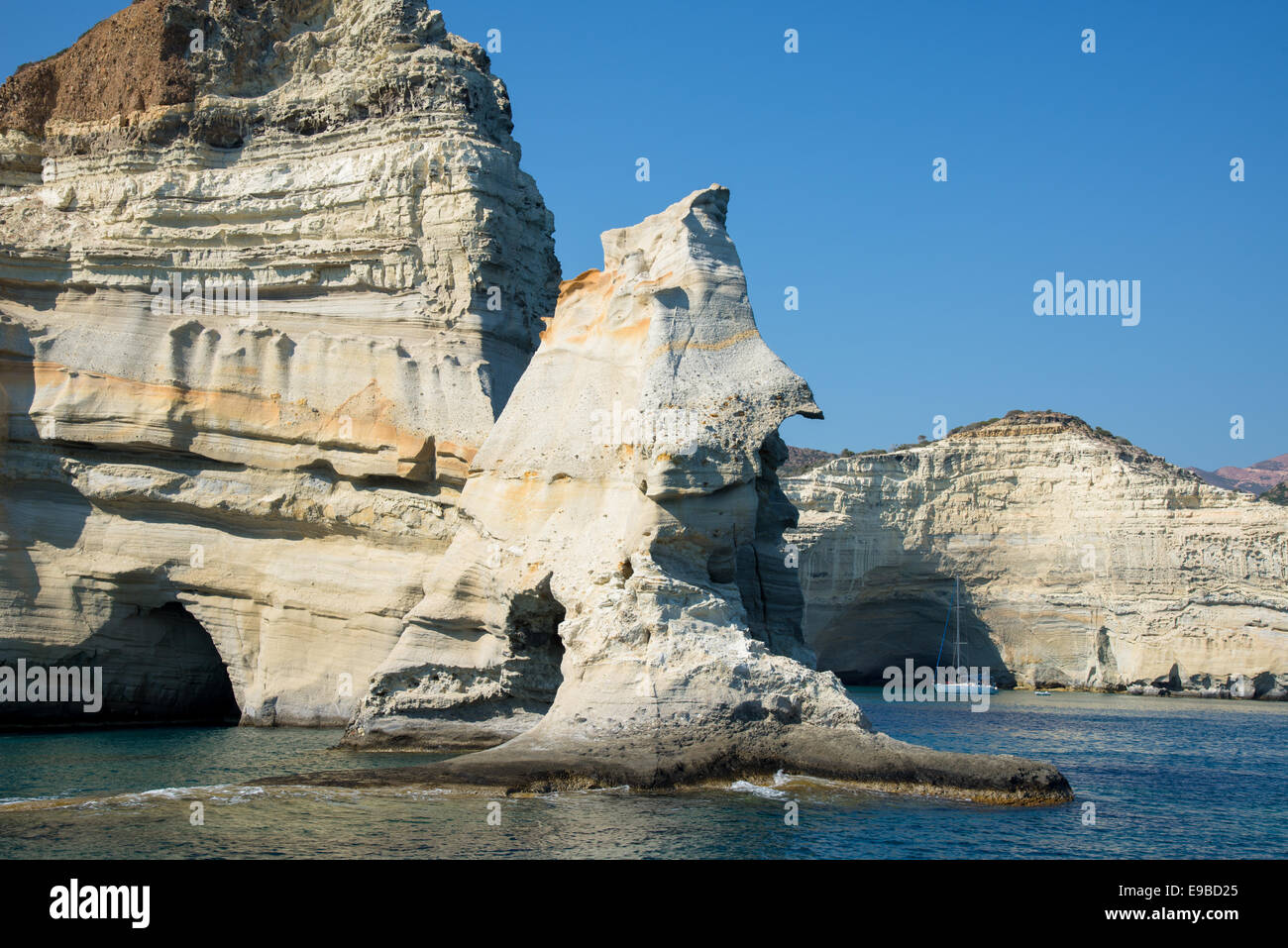 cliffs at kleftiko at milos cyclades greece Stock Photo - Alamy
