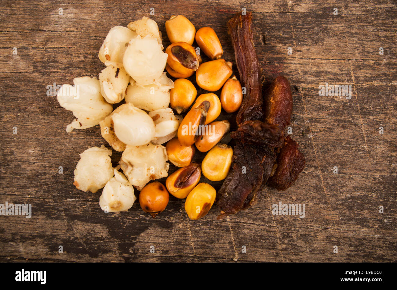hominy and toasted corn nuts traditional ecuadorian food Stock Photo ...