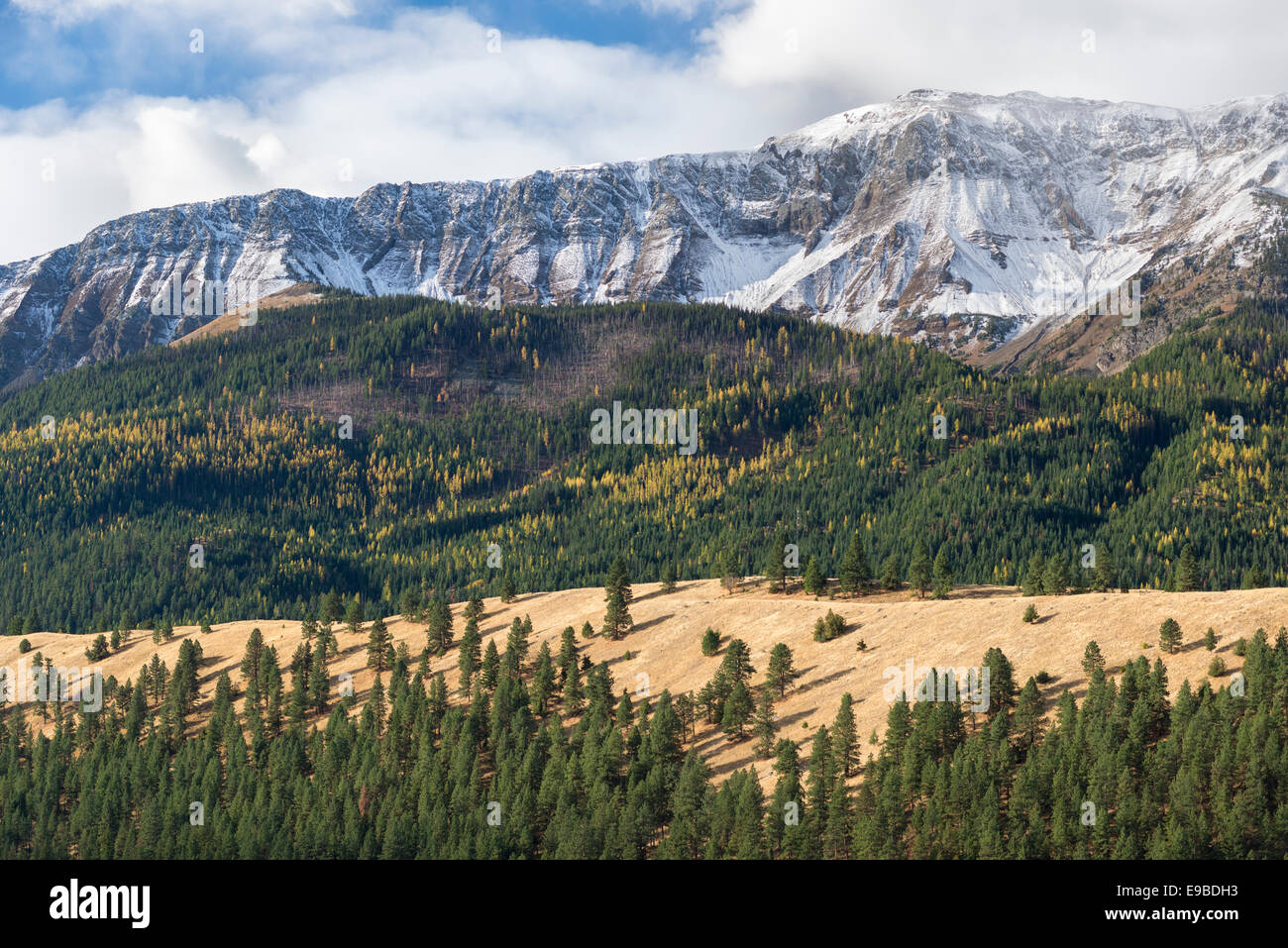 Wallowa Lake moraine and Chief Joseph Mountain in the fall, Wallowa ...