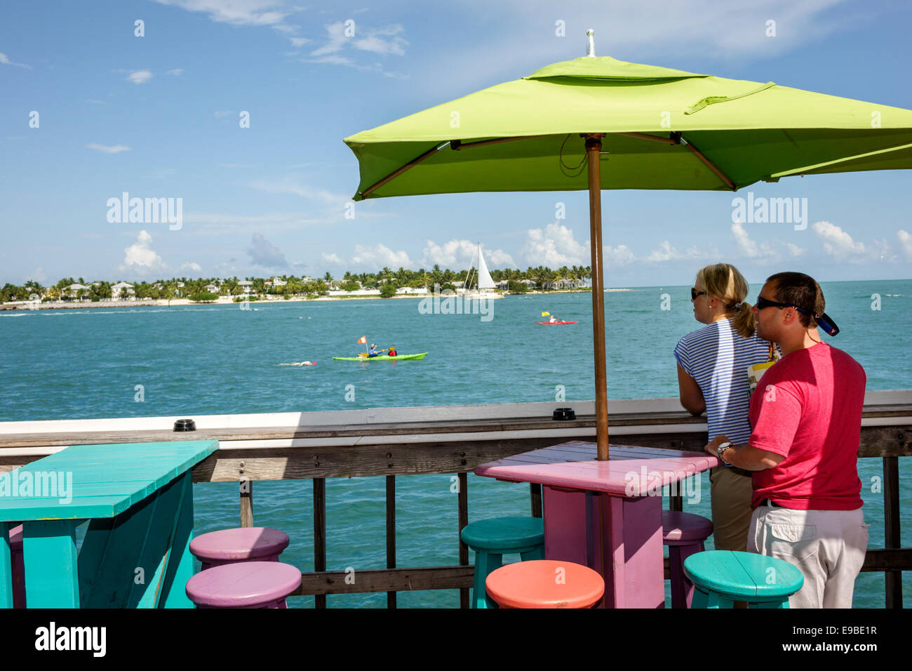 Florida keys key west sunset pier restaurant hi-res stock photography ...