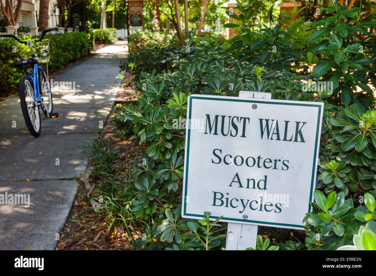 Key West Florida,Keys Front Street,sign,logo,must walk scooters ...