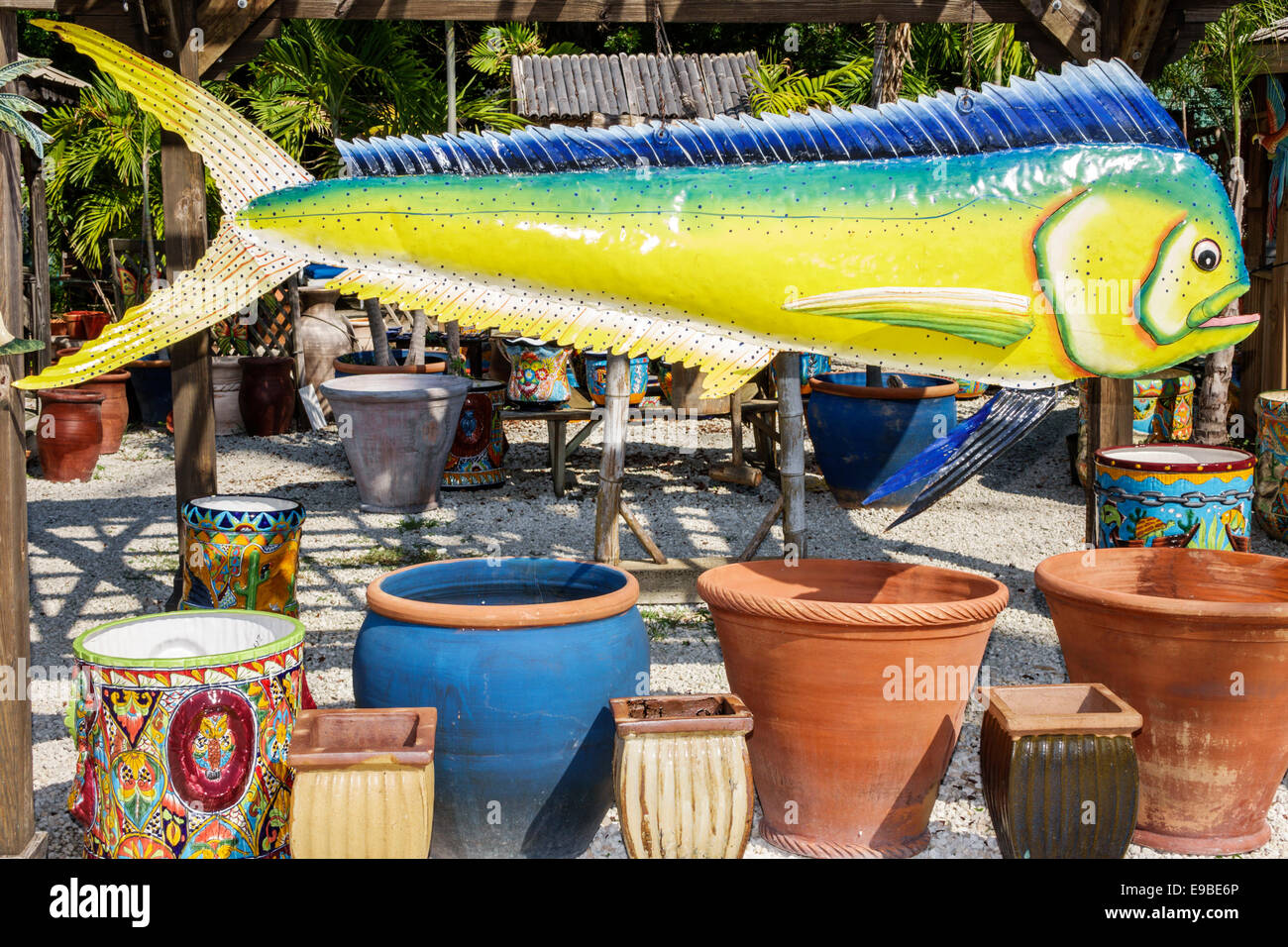 Florida Keys,Islamorada,clay ceramic pots,vases,ornaments,roadside ...