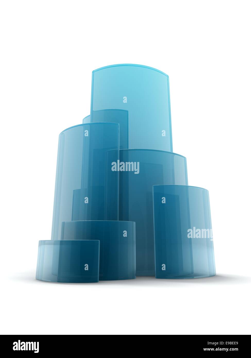 blue glass curving rectangles isolated on white background Stock Photo ...