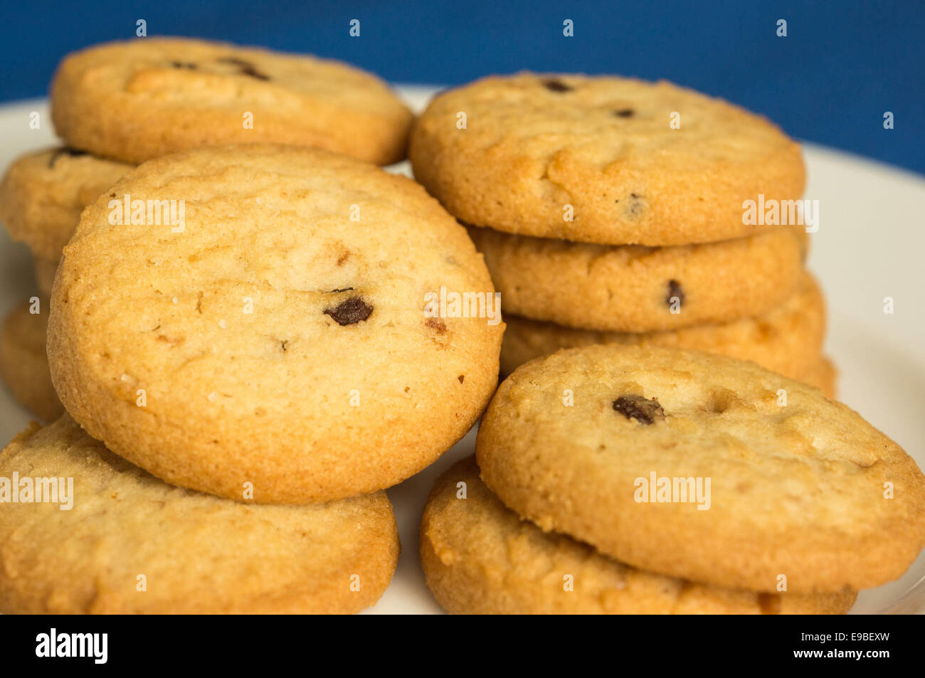 Round cookies with chocolate Stock Photo - Alamy