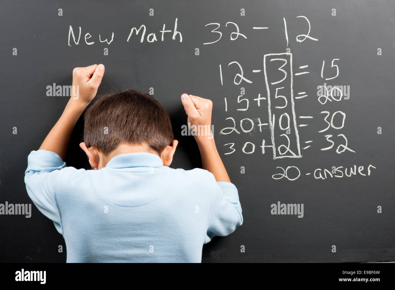 Frustrated at the new math Stock Photo - Alamy