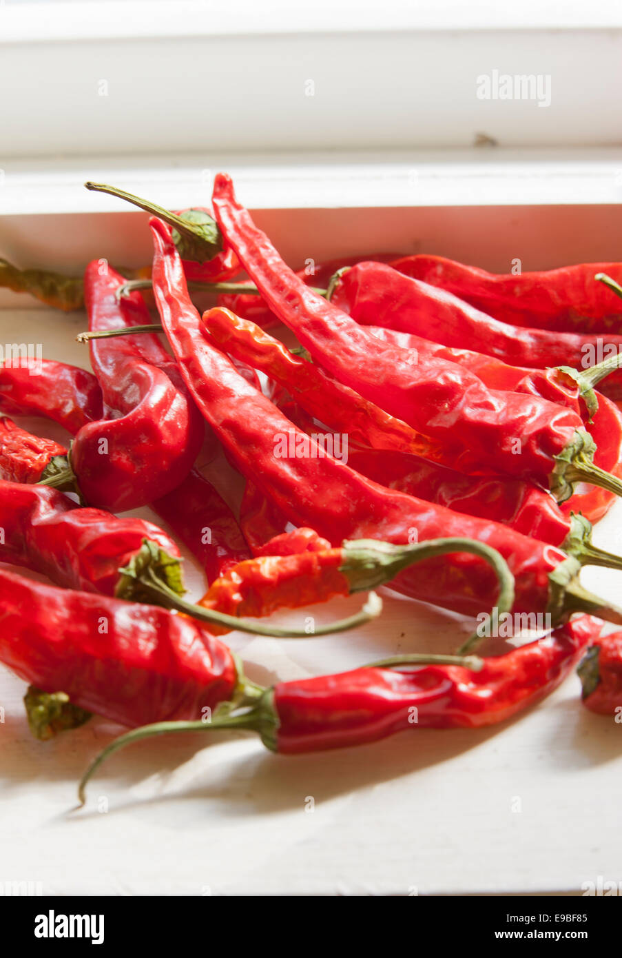Hot red peppers Stock Photo - Alamy