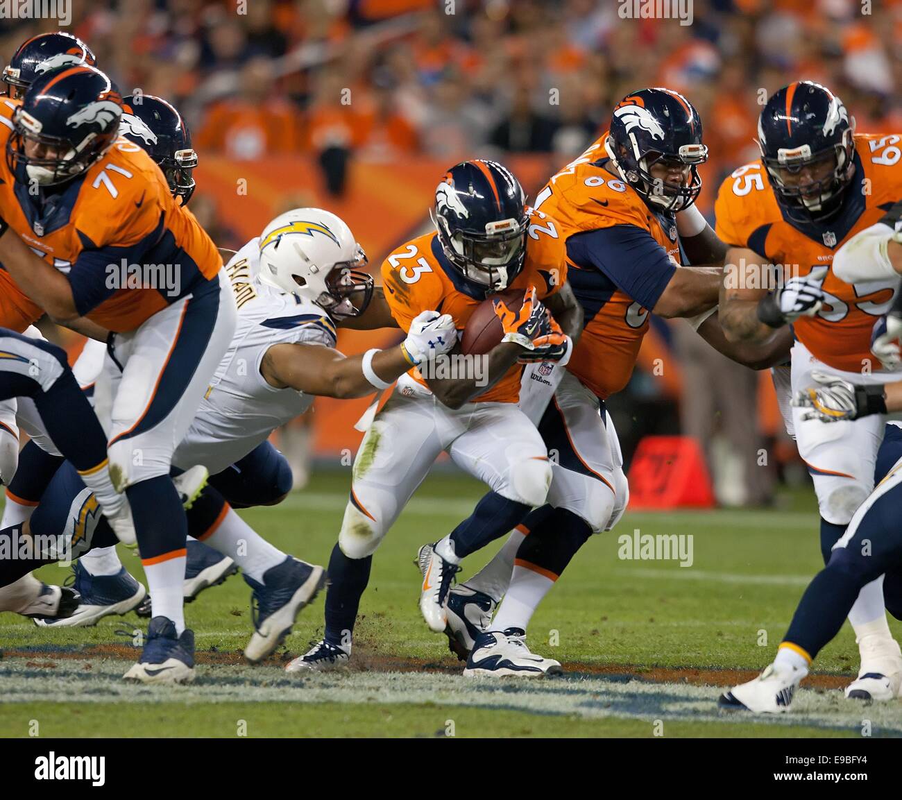 Denver, Colorado, USA. 23rd Oct, 2014. Broncos RB RONNIE HILLMAN ...