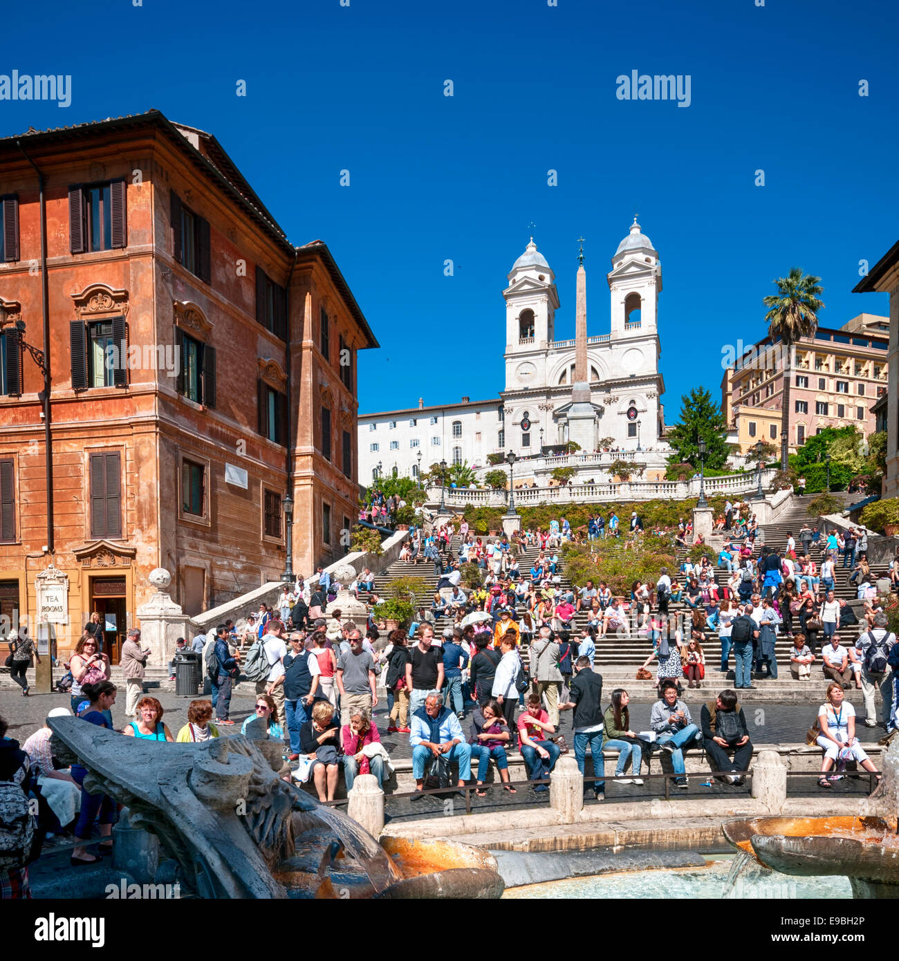 Rome, Italy - May 15, 2012: Tourists visiting the Spanish Steps ...