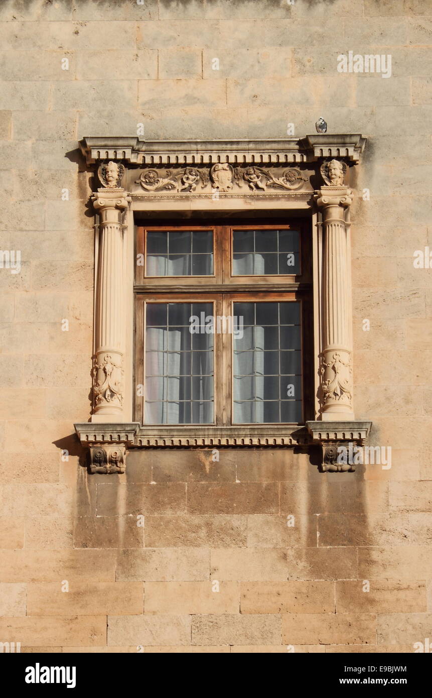 Renaissance window in Palma de Mallorca, Spain Stock Photo - Alamy