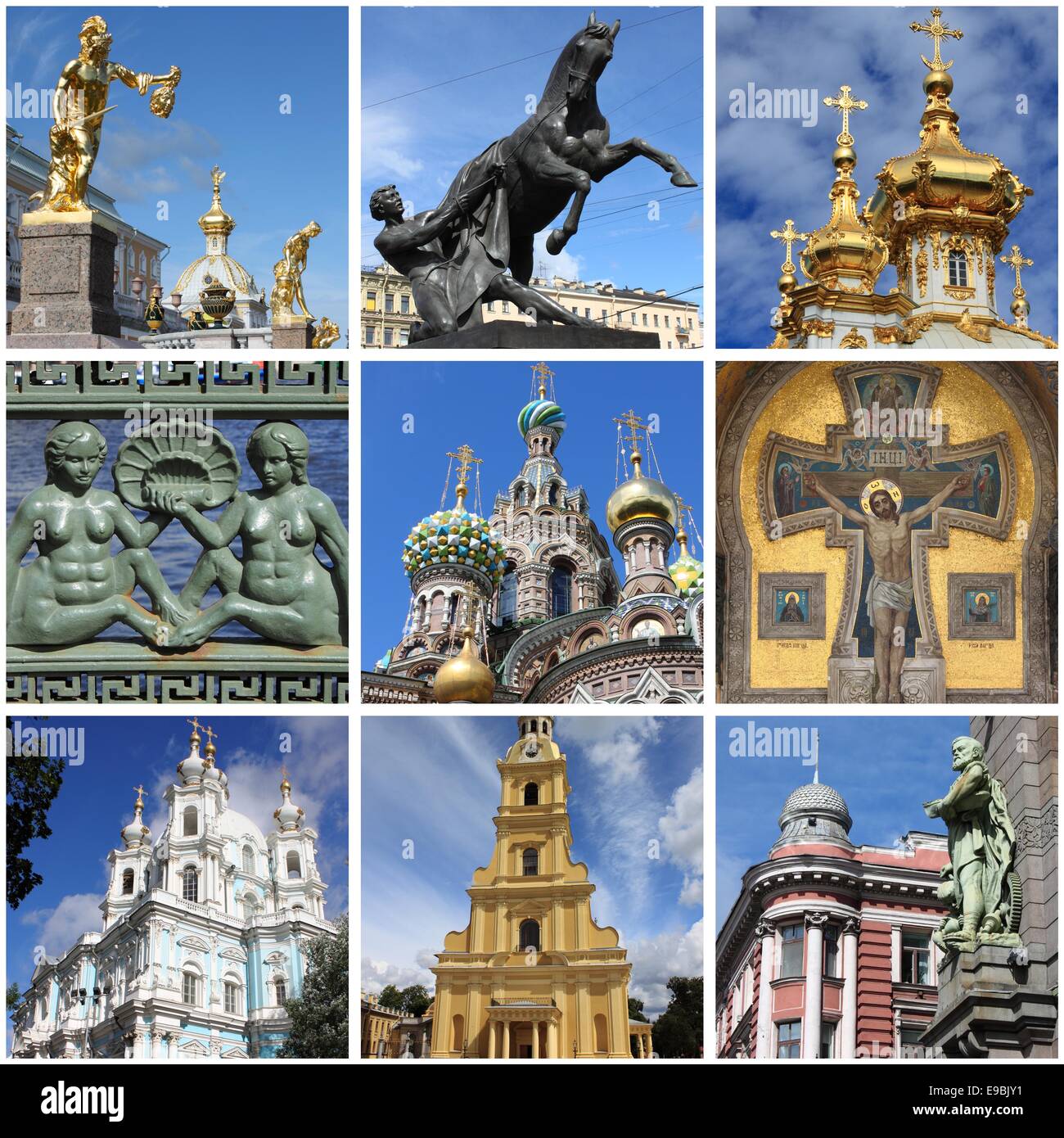 Collage of landmarks of Saint Petersburg, Russia Stock Photo - Alamy