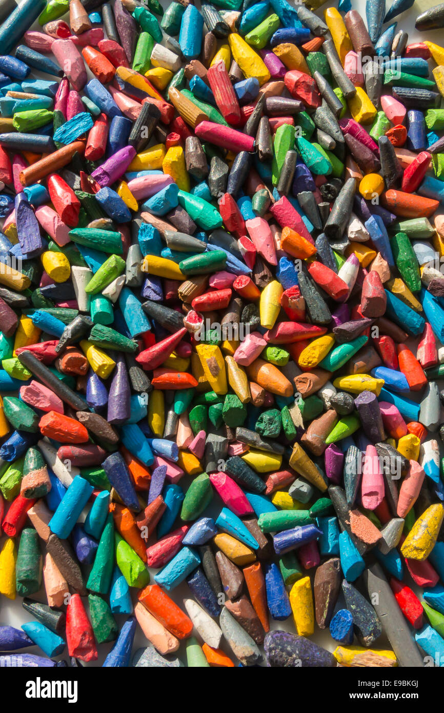 little parts of colored broken pencil lead Stock Photo - Alamy
