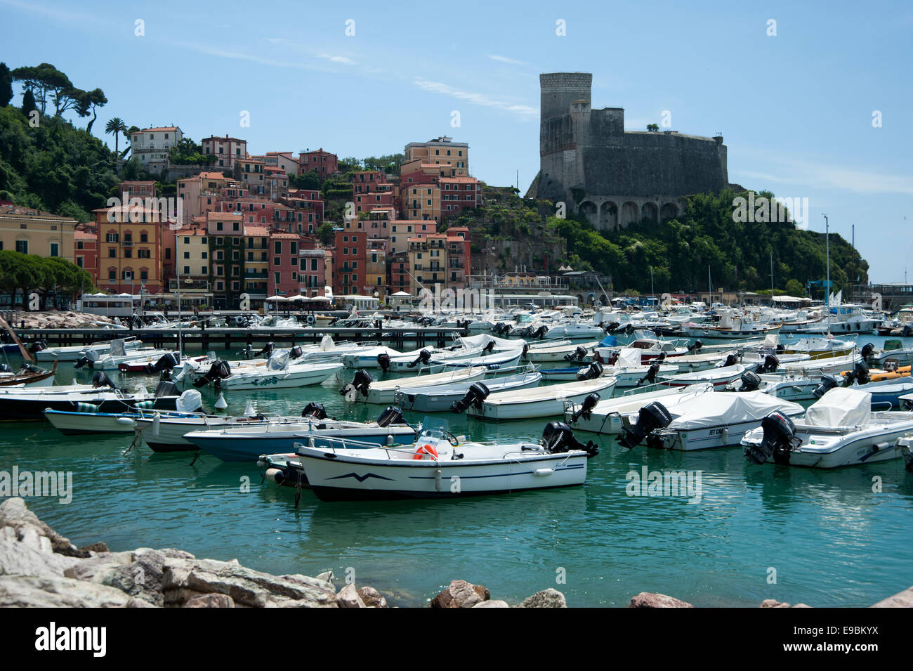 Italian Riviera,Colourwashed houses, coastal, boats, holiday ...