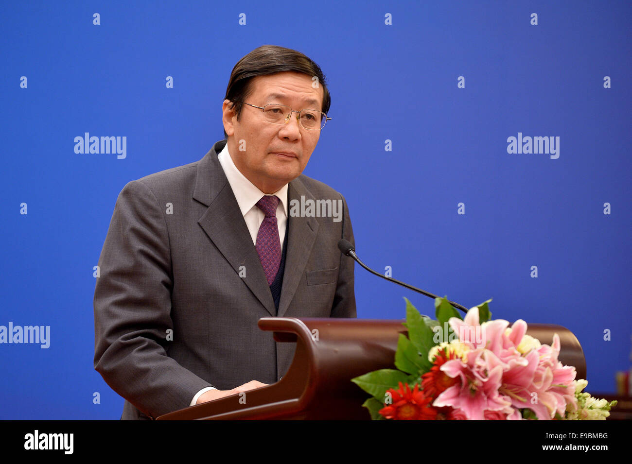 Beijing, China. 24th Oct, 2014. Chinese Finance Minister Lou Jiwei ...