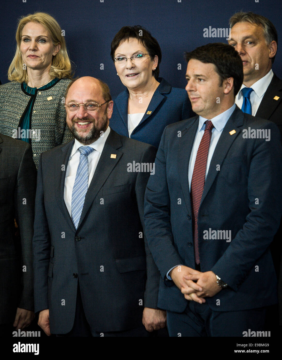 Brussels, Belgium. 23rd Oct, 2014. EU leaders (L-R) Danish Prime ...