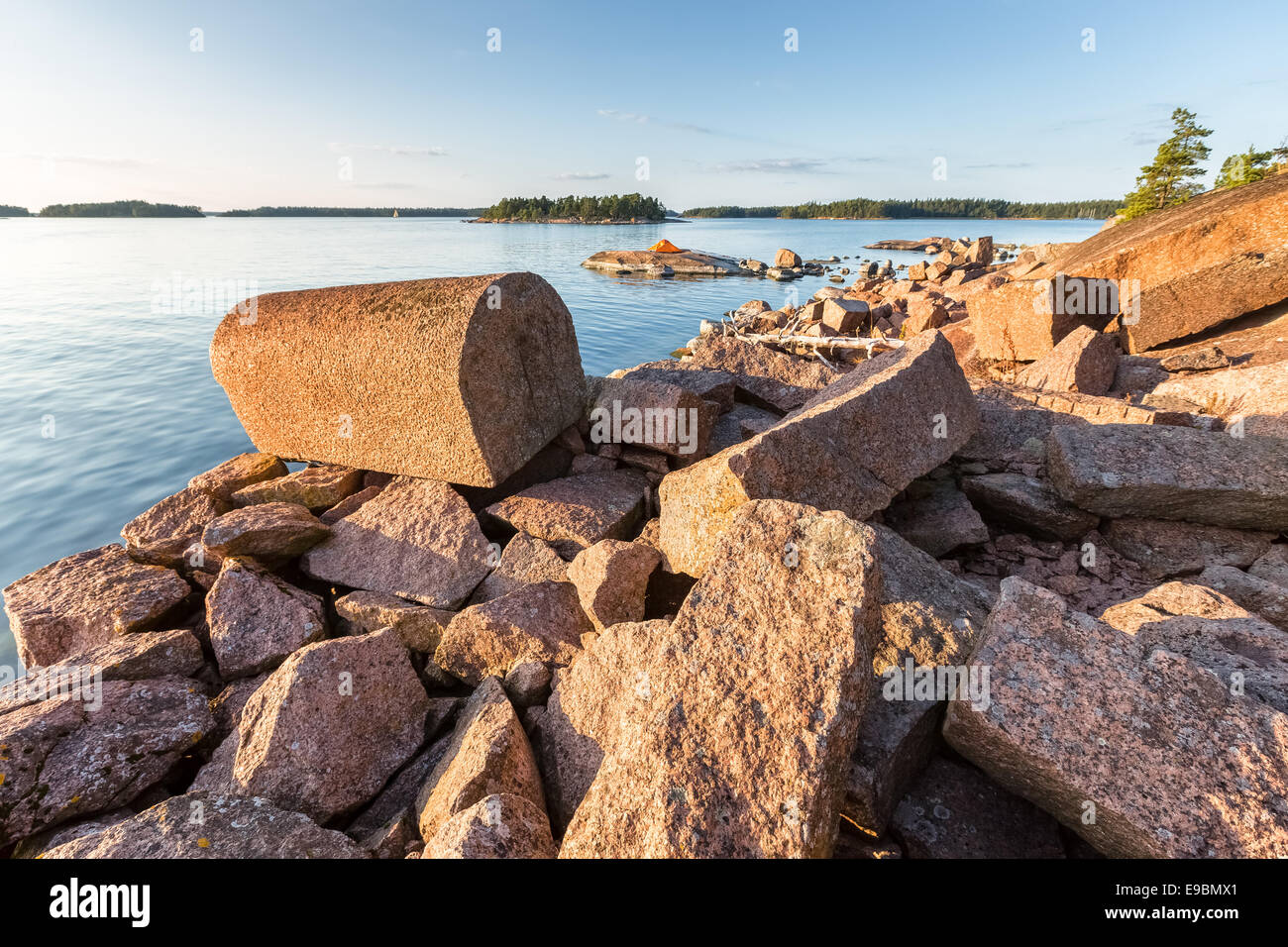 So called Napoleon's stone at Onaslandet island, Porvoo, Finland ...