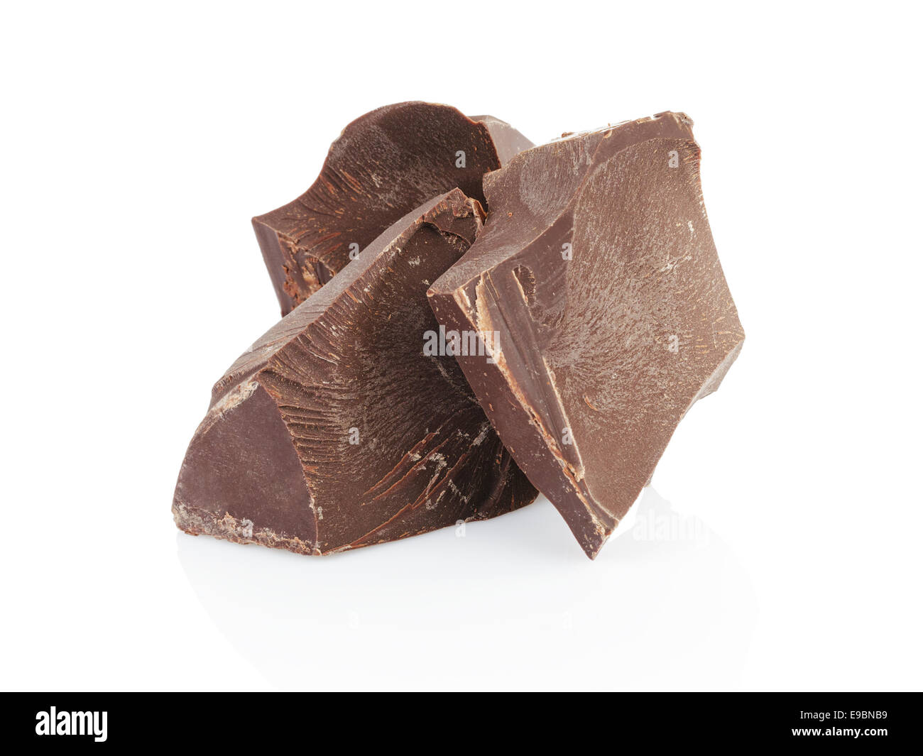 dark chocolate chunks, isolated on white background Stock Photo - Alamy