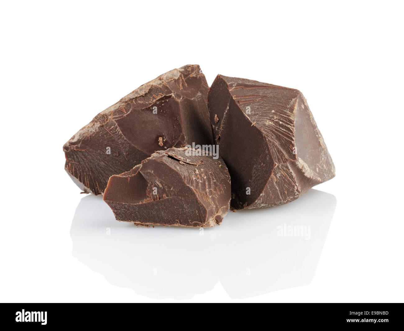 dark chocolate chunks, isolated on white background Stock Photo - Alamy