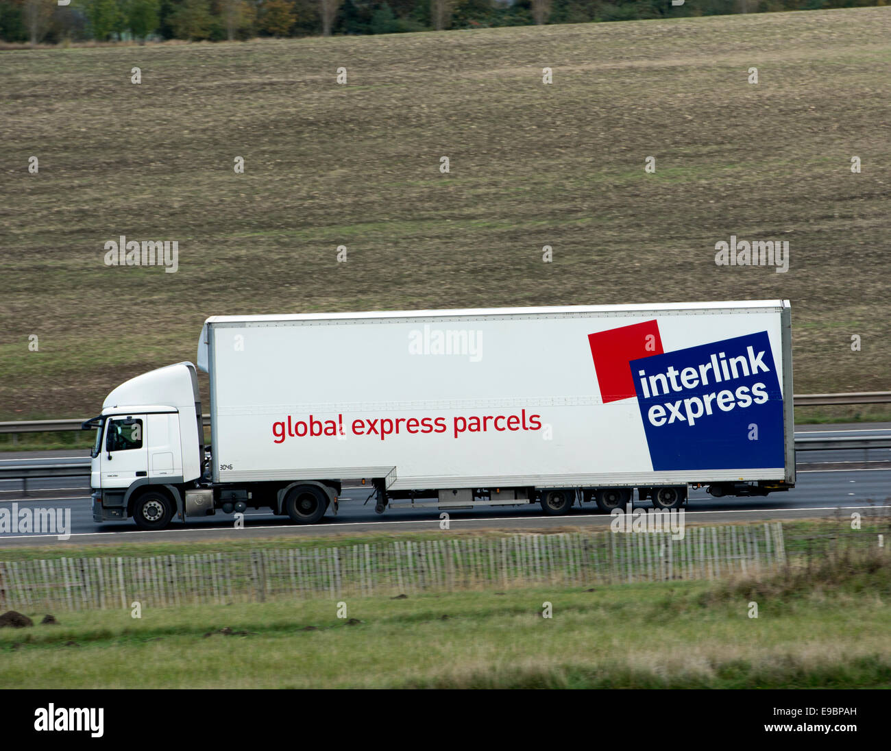 Interlink Express lorry on M40 motorway, Warwickshire, UK Stock Photo ...