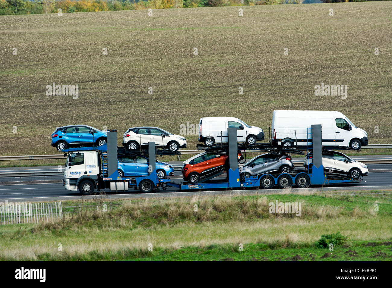 Car transporter motorway hi-res stock photography and images - Alamy