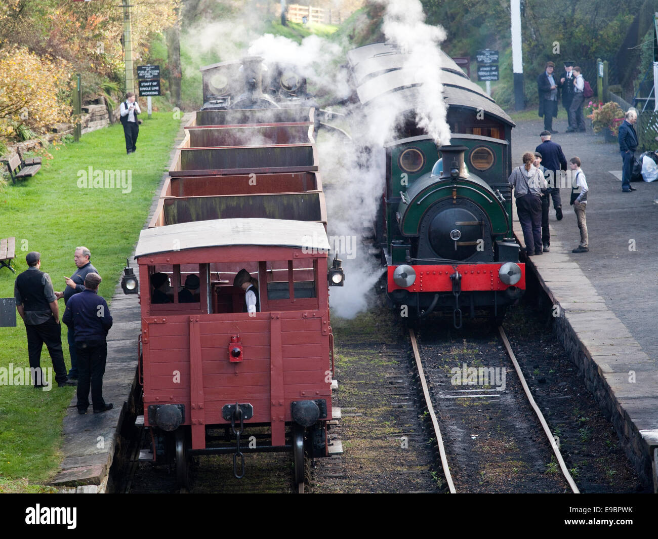Steam engines at the Andrews House station on the Tanfield Railway ...
