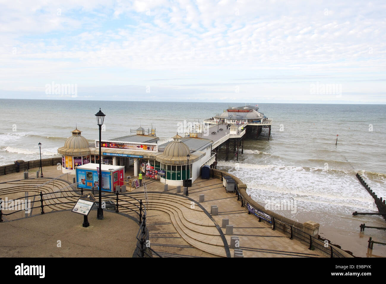 The old Victorian pier at Cromer in Norfolk, England, during the off ...