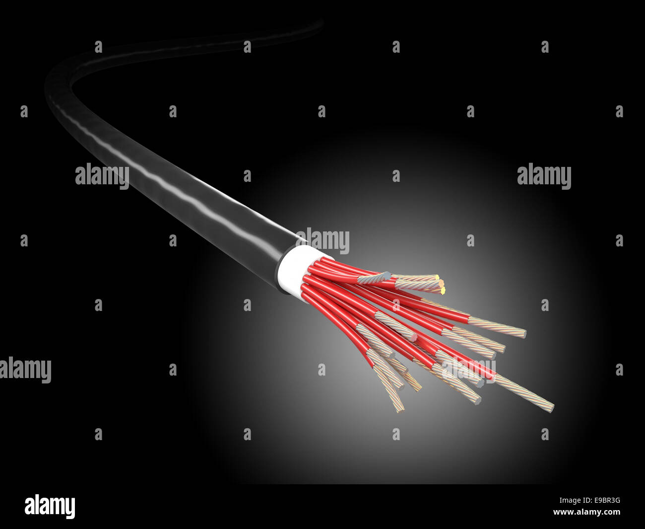 closeup of electric cable 3d image Stock Photo - Alamy