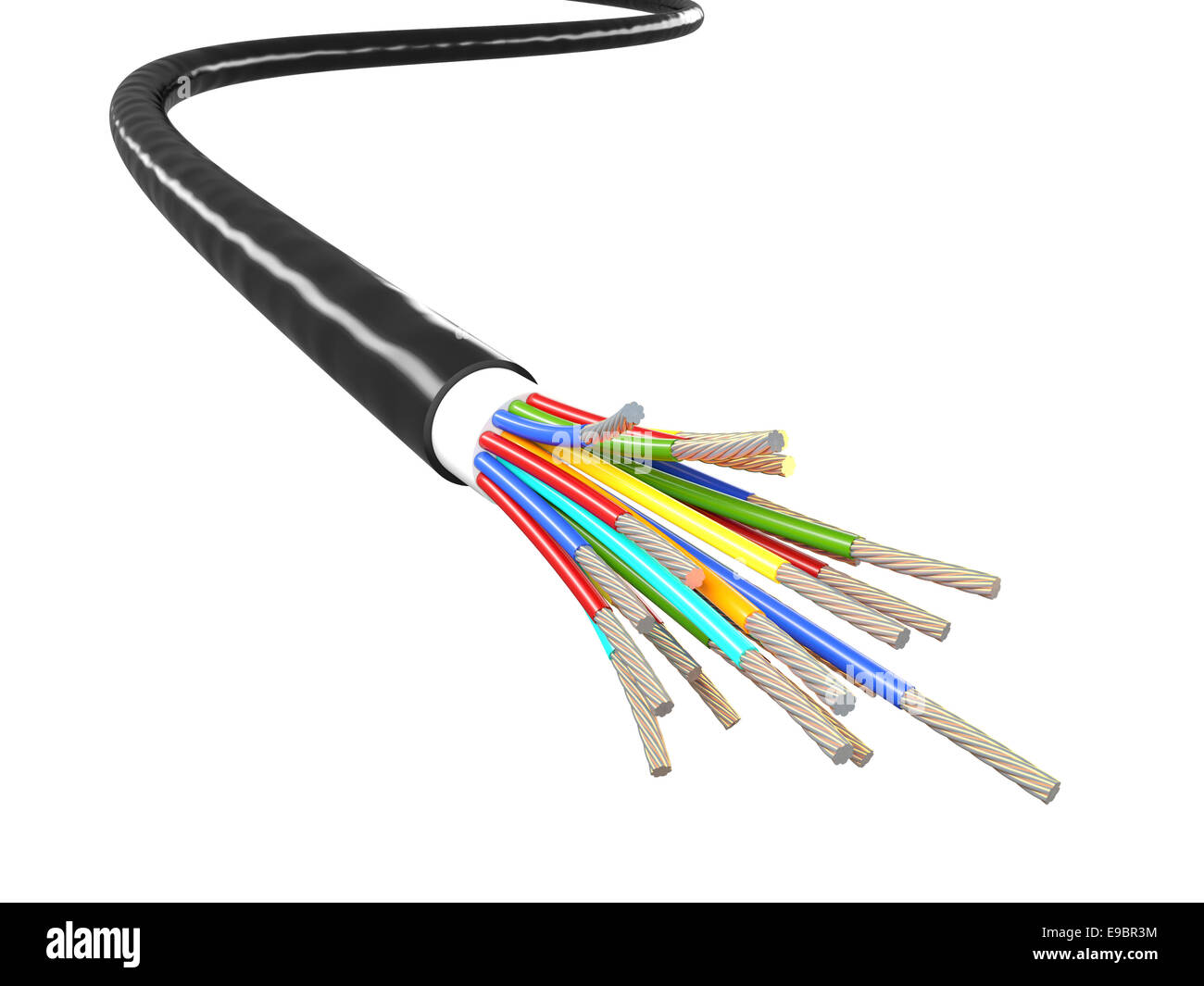 closeup of electric cable 3d image Stock Photo - Alamy