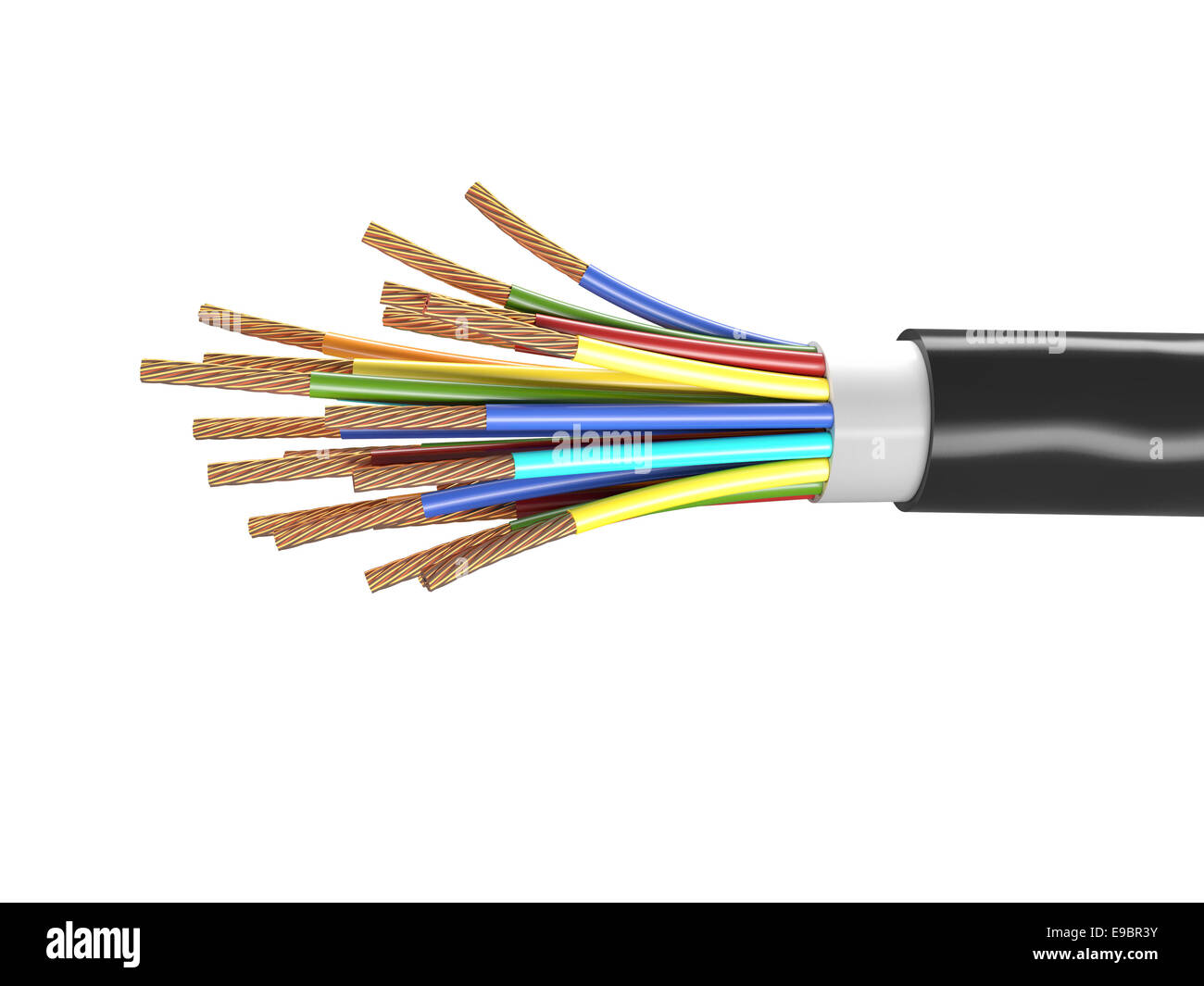 closeup of electric cable 3d image Stock Photo - Alamy