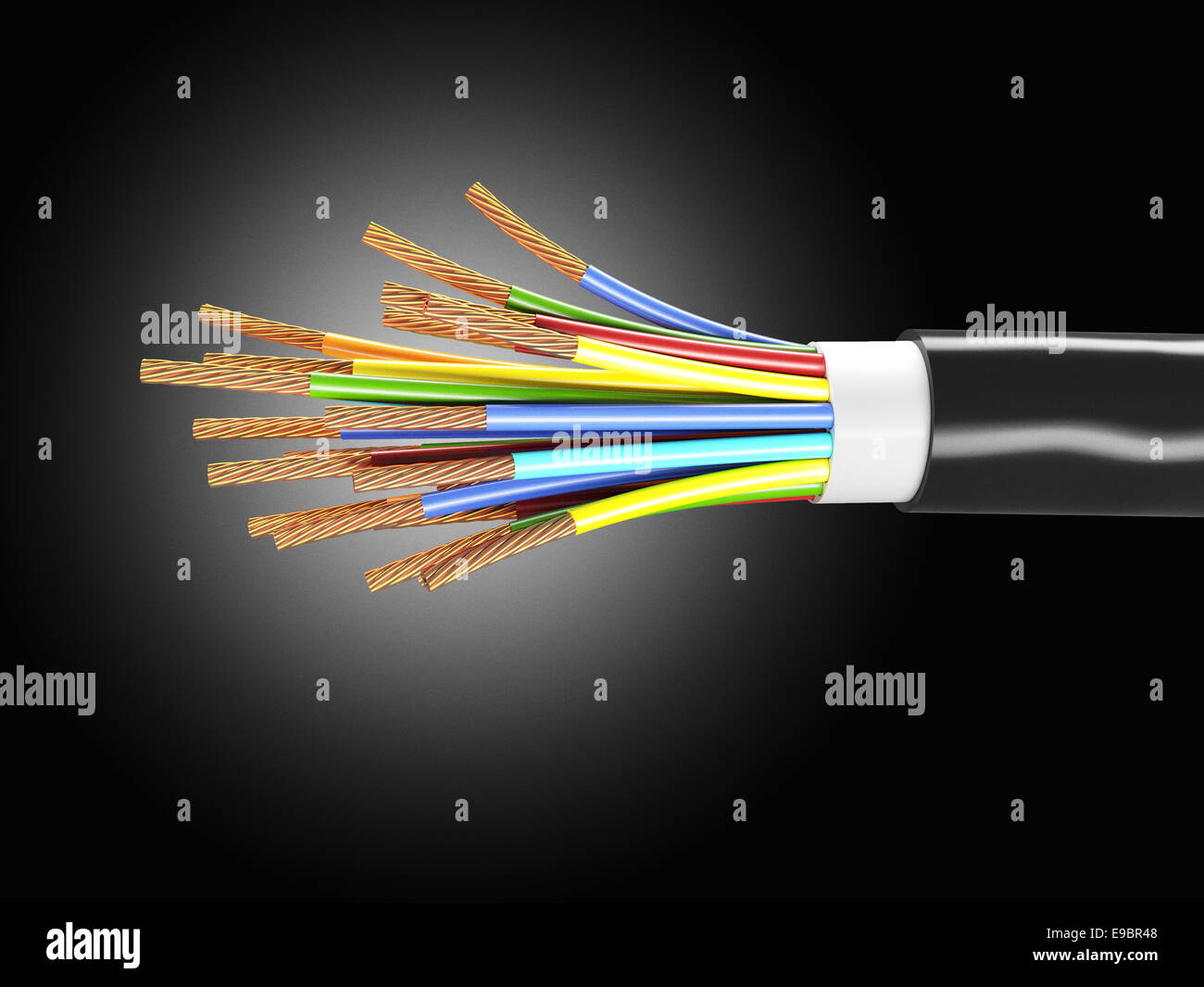 closeup of electric cable 3d image Stock Photo - Alamy