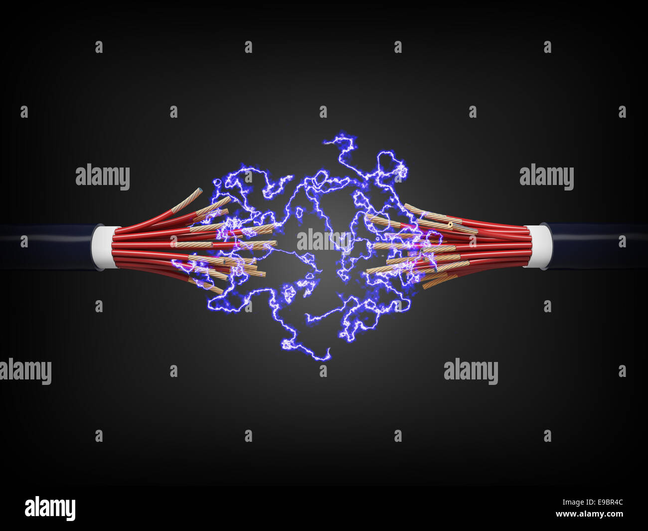 closeup of electric cable 3d image Stock Photo - Alamy