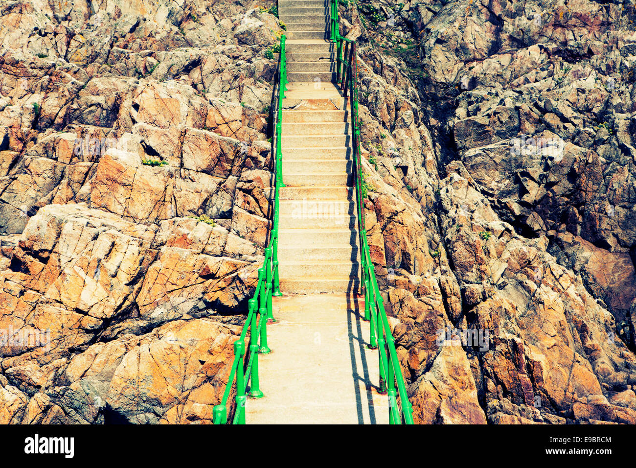 Stairs up a rocky path Stock Photo - Alamy