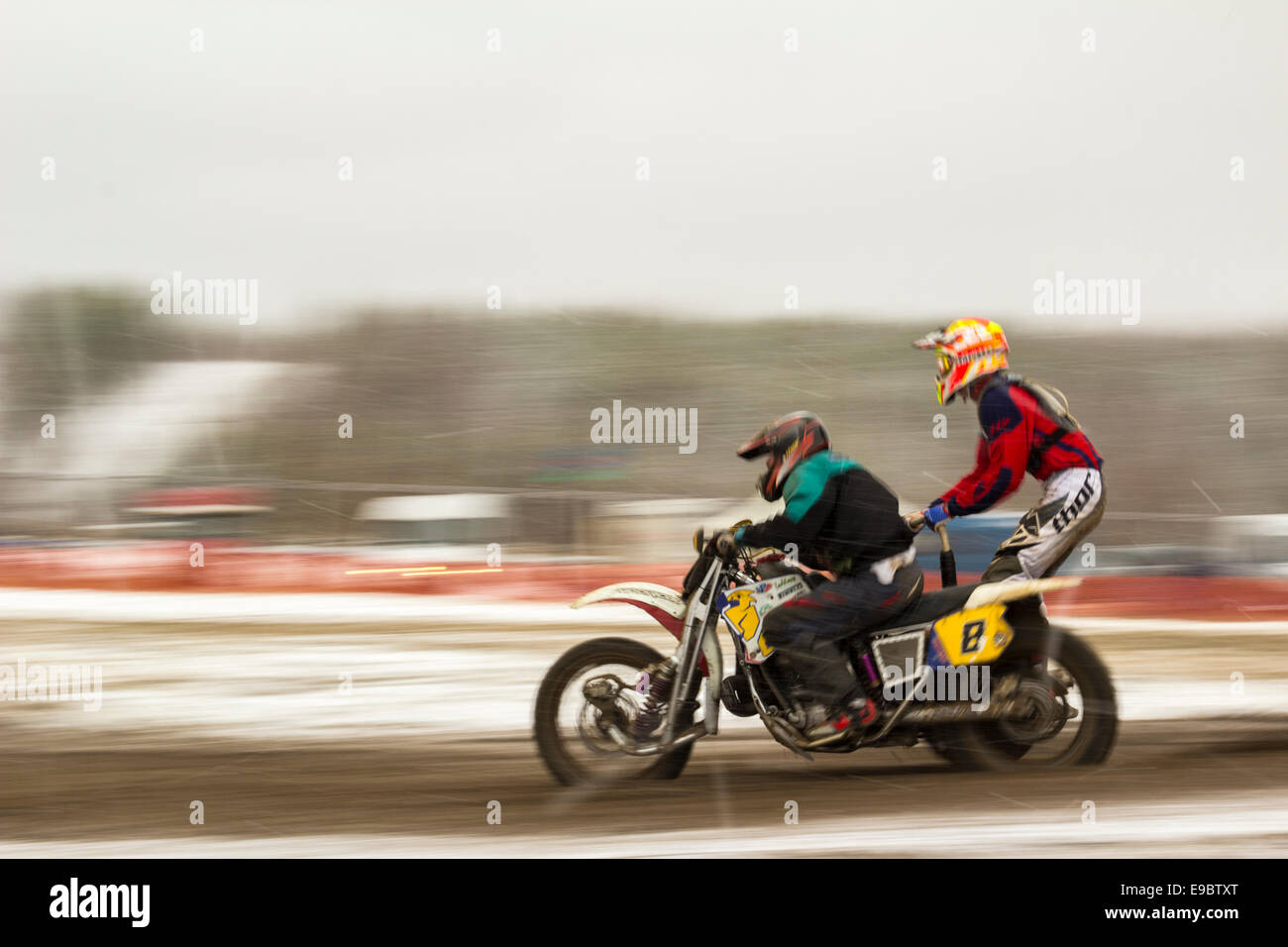 Circuit race on a motorcycle with a sidecar Stock Photo - Alamy