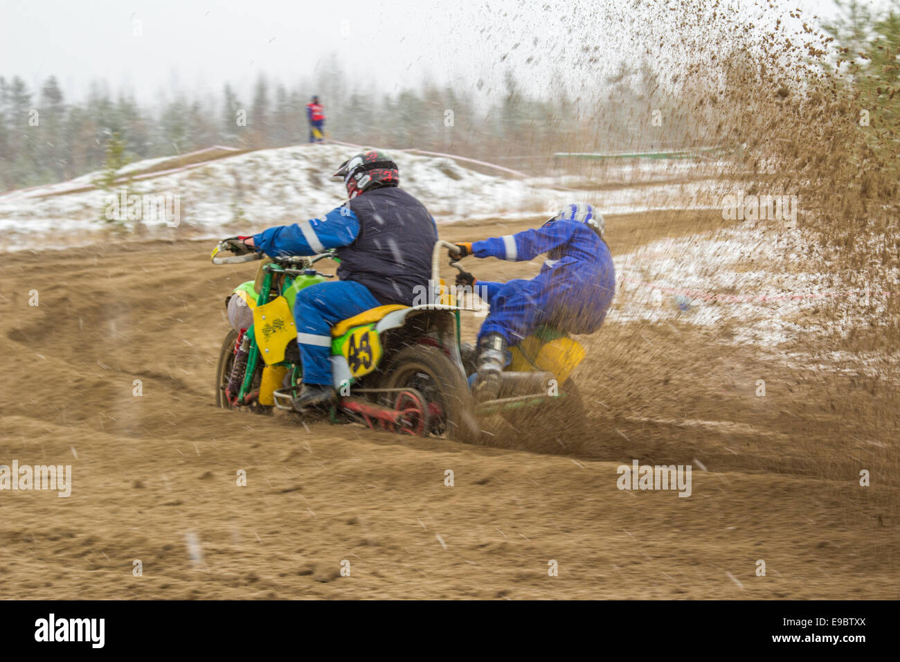 Circuit race on a motorcycle with a sidecar Stock Photo - Alamy